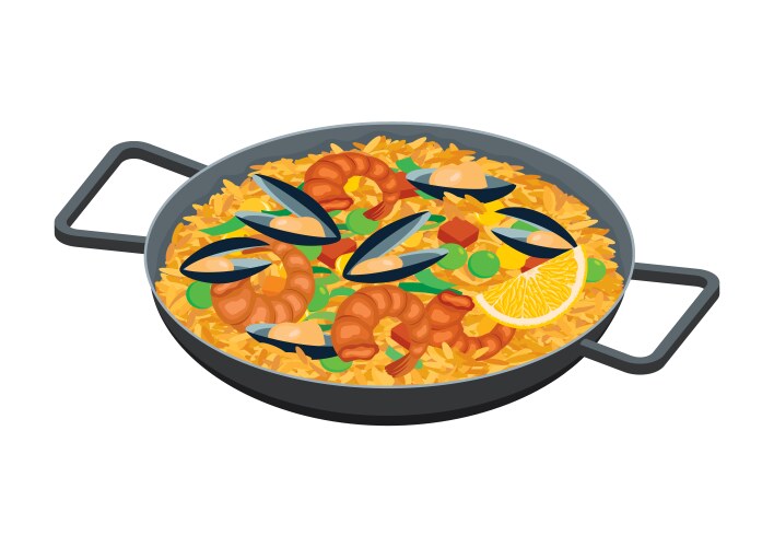 Traditional Spanish Paella – Royalty-Free Vector | VectorStock