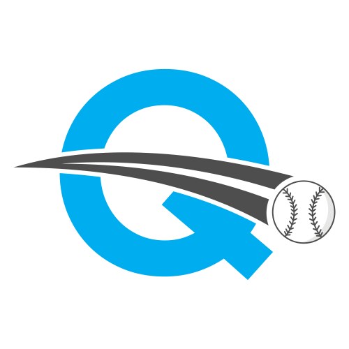 Baseball logo on letter a concept with moving Vector Image