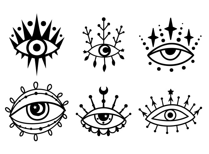 Evil eye of providence boho Royalty Free Vector Image