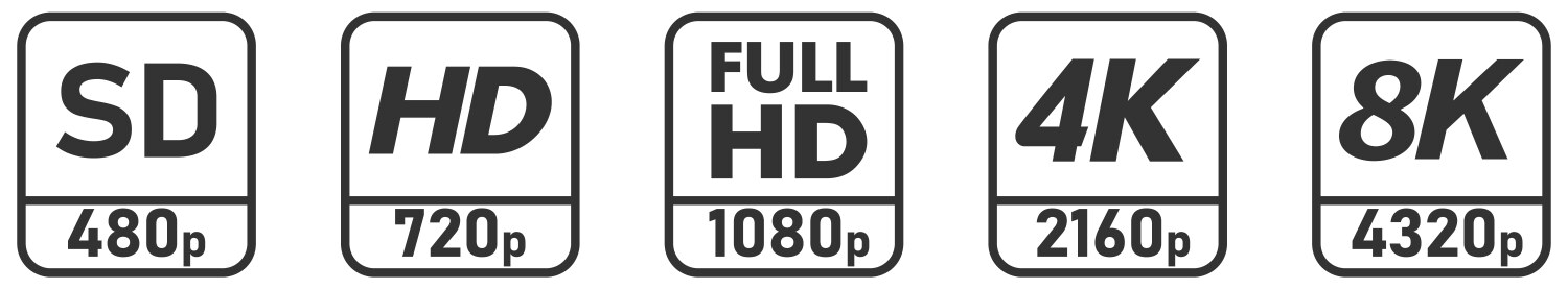 Black white and golden video or screen resolution Vector Image