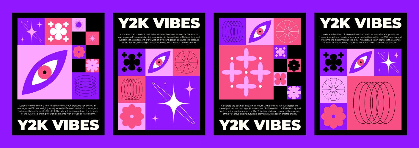 Y2k poster or cover design with bright pink flower