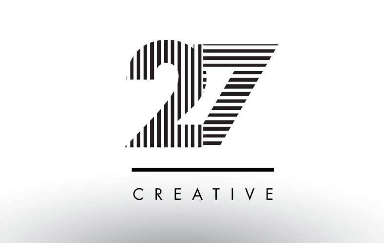 87 black and white lines number logo design Vector Image