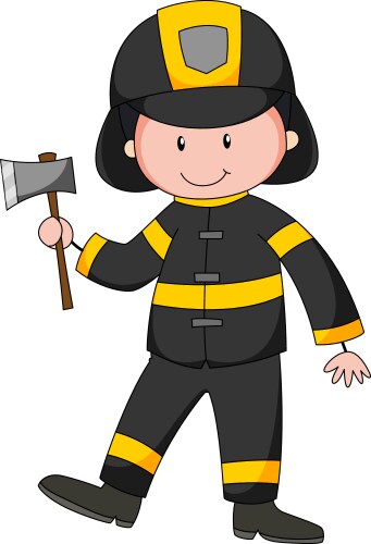 Sketch fireman attributes Royalty Free Vector Image