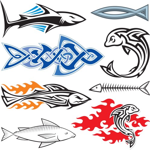 Tribal Fish Vector Images (over 2,600)