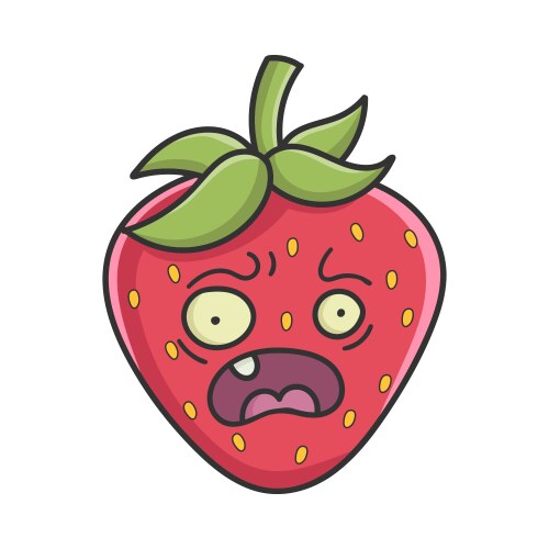 Fresh strawberry cartoon Royalty Free Vector Image