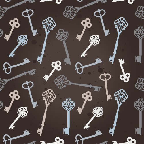 Seamless pattern with golden keys Royalty Free Vector Image