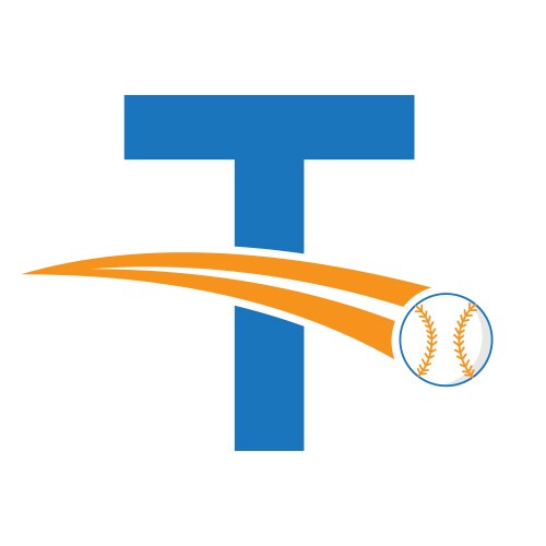 Baseball logo on letter a concept with moving Vector Image