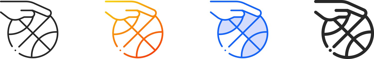 Basketball trophy iconthin linear gradient blue Vector Image