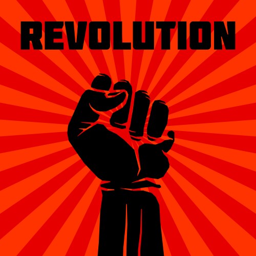 Revolution poster background with rays Royalty Free Vector