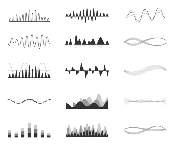 Set of sound wave Royalty Free Vector Image - VectorStock