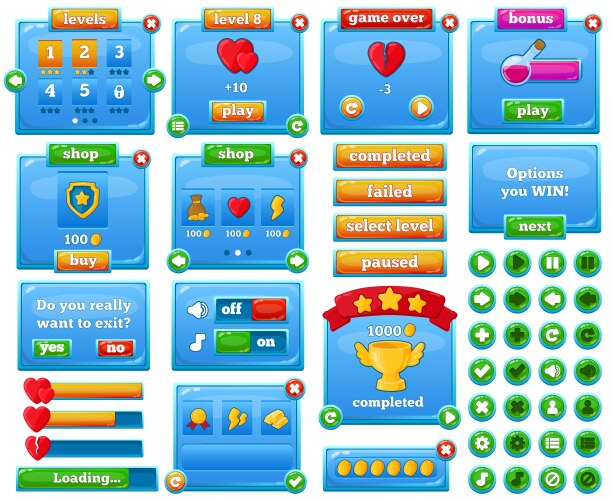 Game Menu Icons Vector Images (over 10,000)