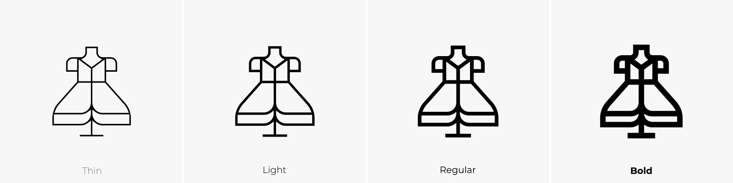 Dress code icon thin light regular and bold style Vector Image
