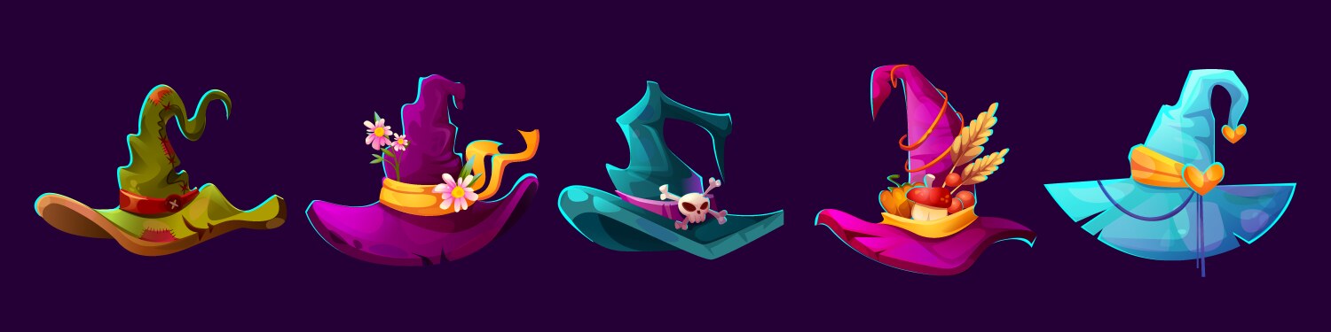 Magic fairytale fantasy witch cap Royalty Free Vector Image