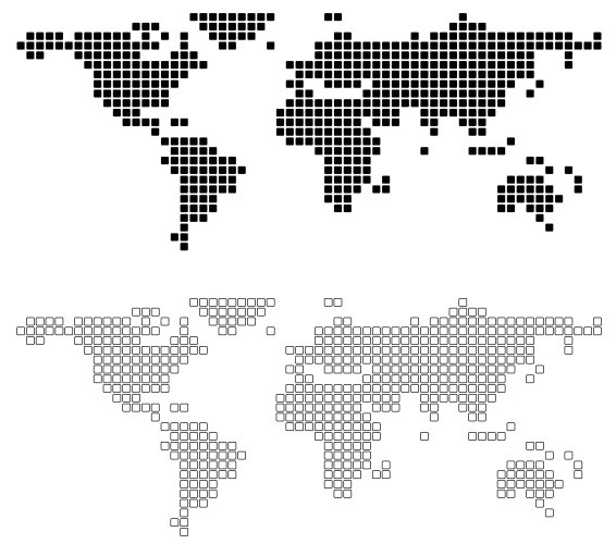 World map basic dots Royalty Free Vector Image