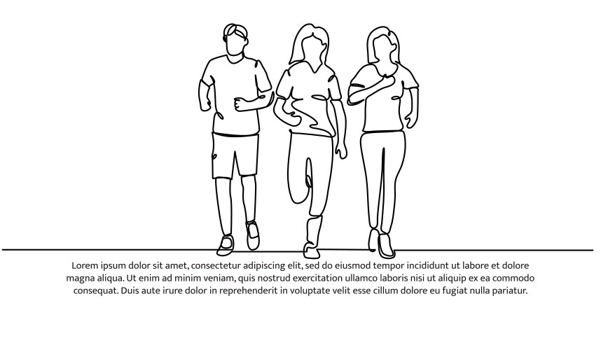 Continuous line design of young man is jogging Vector Image