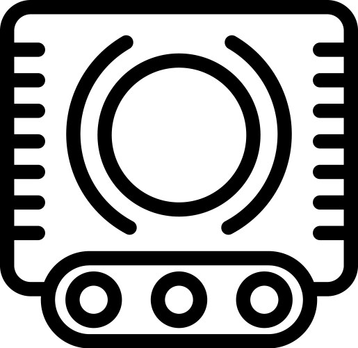Induction technology cooker icon outline Vector Image