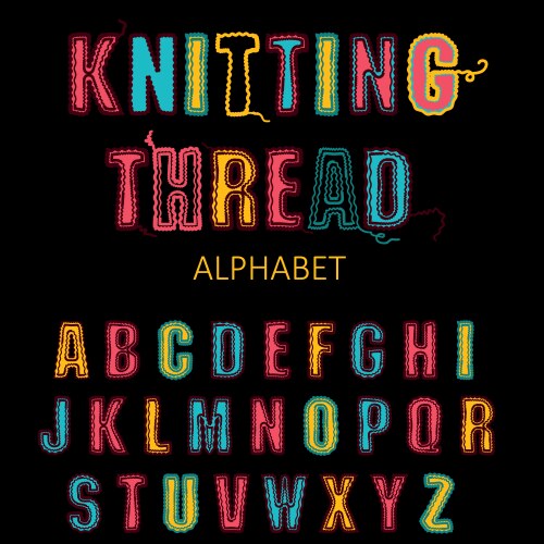 Thread font Royalty Free Vector Image - VectorStock