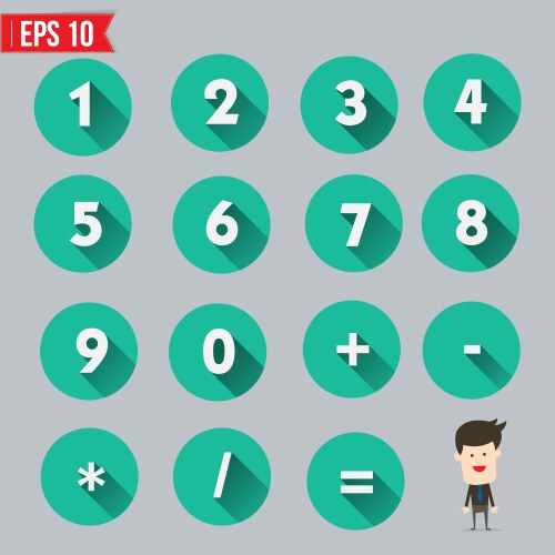 Green numbers Royalty Free Vector Image - VectorStock