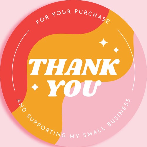 Thank you sticker template Royalty Free Vector Image