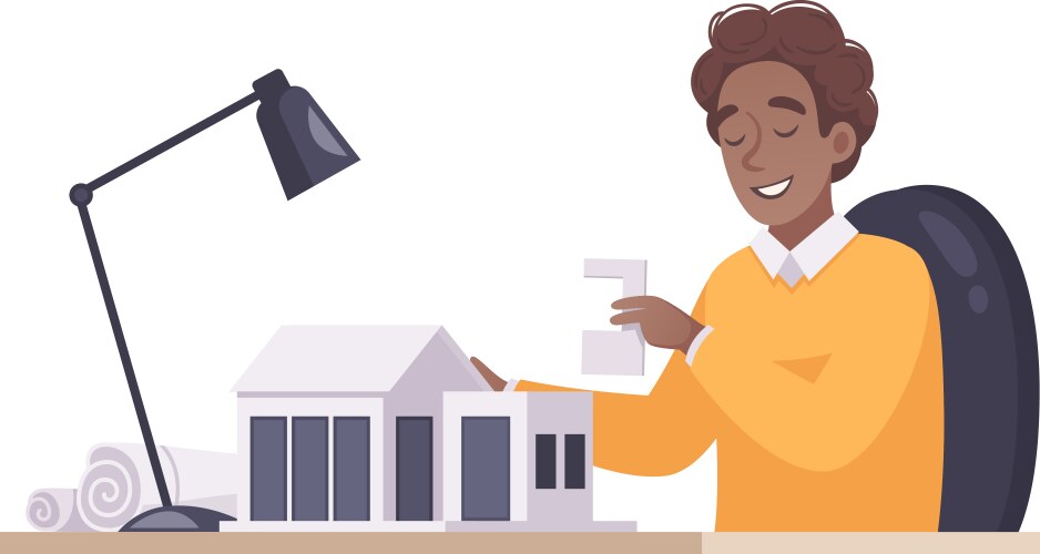 Architect cartoon character Royalty Free Vector Image