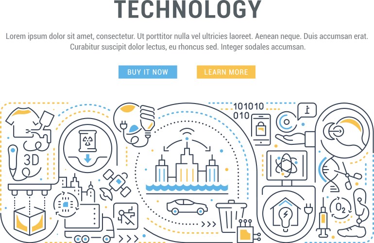 Technology device banner concept Royalty Free Vector Image