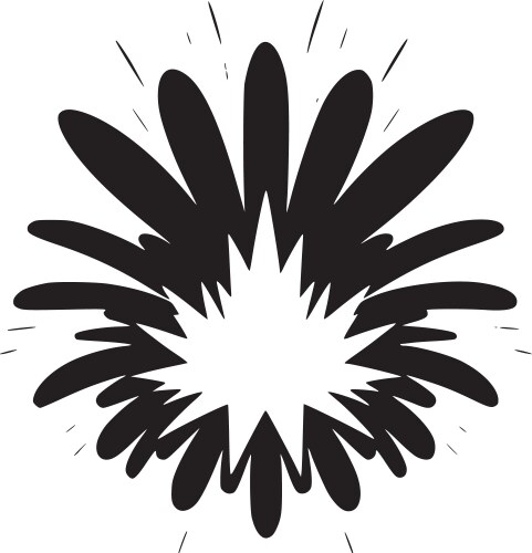 Explosion - black and white isolated icon Vector Image