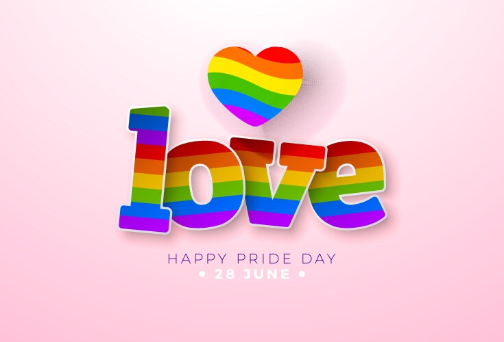 Happy pride day lgbtq with rainbow Royalty Free Vector Image