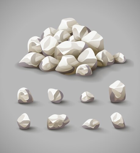 Group of rocks on white Royalty Free Vector Image