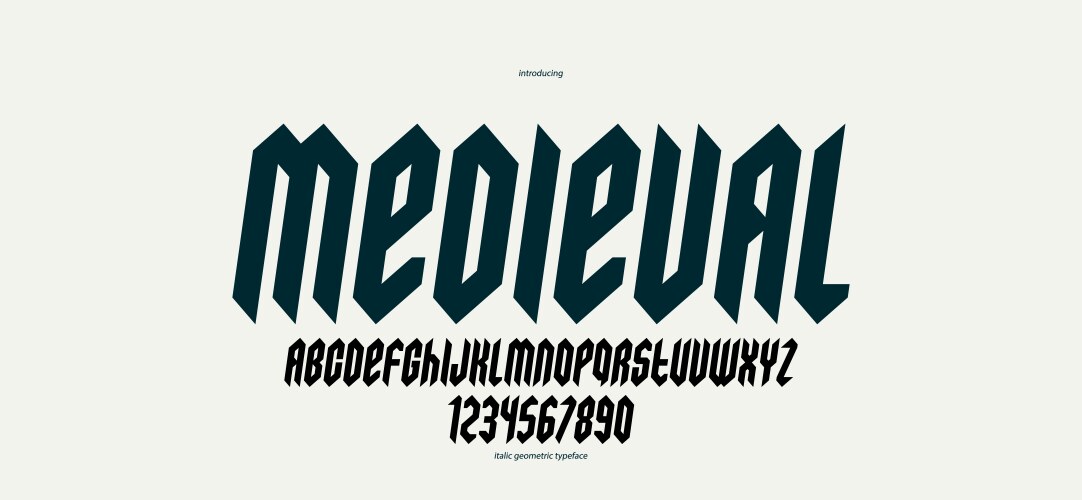 Sharp and bold display italic font for logo Vector Image