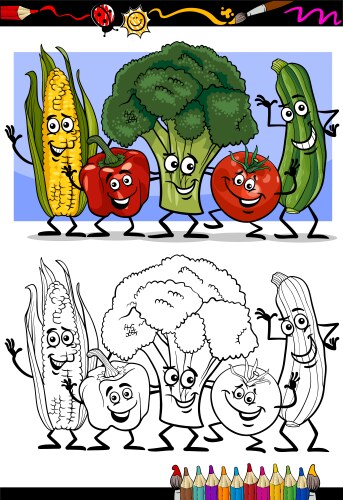 Pepper vegetable cartoon for coloring book Vector Image