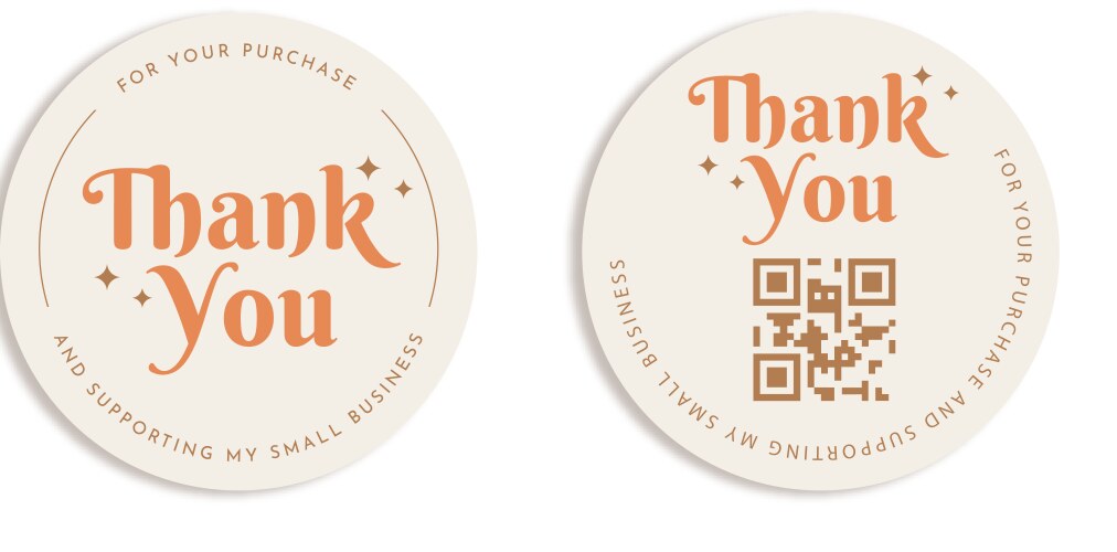 Thank you sticker template Royalty Free Vector Image
