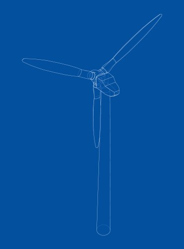 Wind turbine rendering of 3d Royalty Free Vector Image