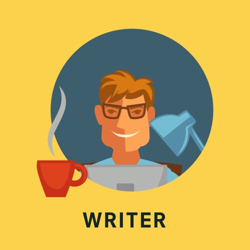 Writer and muse Royalty Free Vector Image - VectorStock