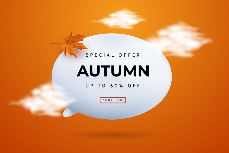 Autumn special offer leaves background Royalty Free Vector