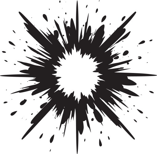 Explosion - black and white isolated icon Vector Image