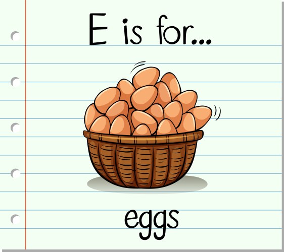 Letter E Flashcard: Elbow – Royalty-Free Vector | VectorStock