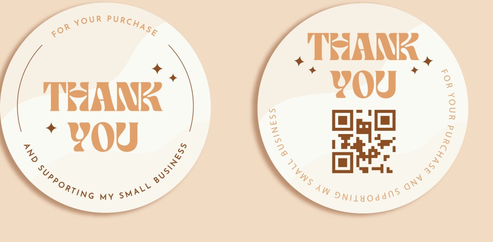 Thank you sticker template Royalty Free Vector Image