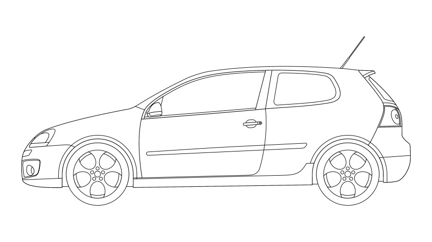 Volkswagen golf Vector Images & Graphics for Commercial Use | VectorStock