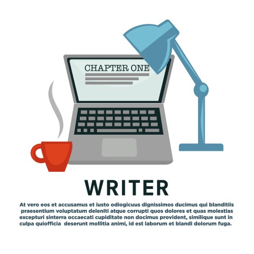 Content writer media creator and online freelance Vector Image