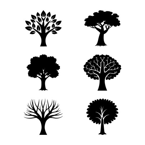 A collection of christmas tree silhouettes Vector Image
