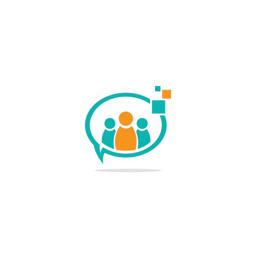 People group talk logo Royalty Free Vector Image