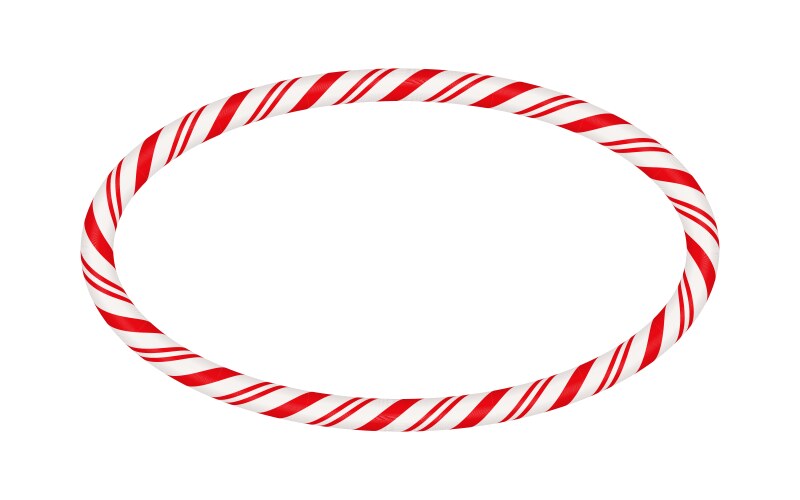 Christmas candy frame round isolated blank Vector Image