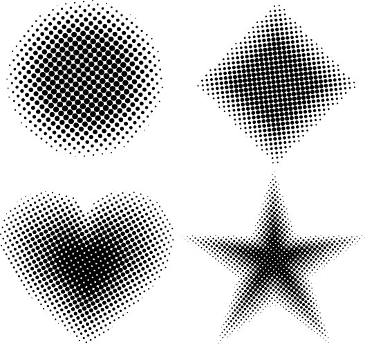 Halftone star shapes symbol icon Royalty Free Vector Image