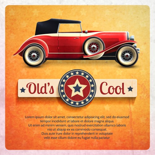 Retro racing car poster Royalty Free Vector Image