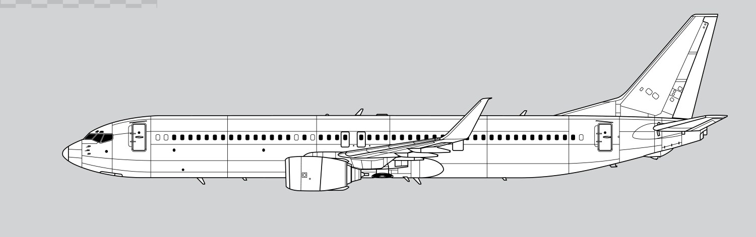 Boeing 737-200 Side View Royalty Free Vector Image