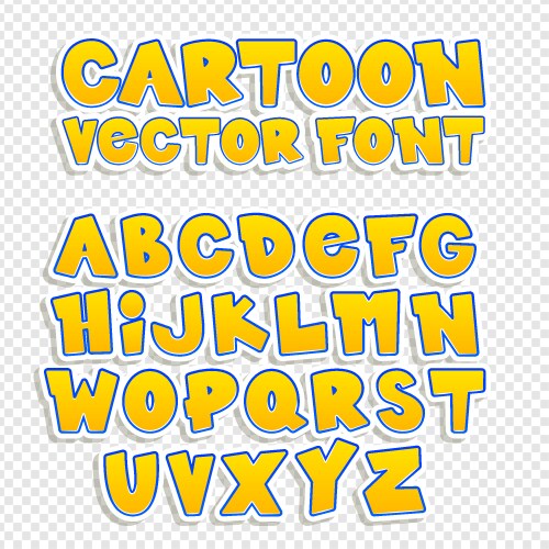 Cartoon font Royalty Free Vector Image - VectorStock