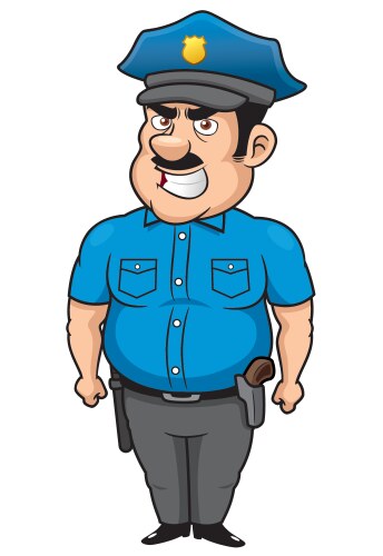 Smiling Police Officer Cartoon Royalty Free Vector Image
