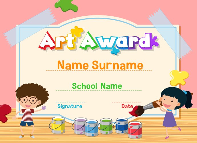 Certificate template for art award Royalty Free Vector Image