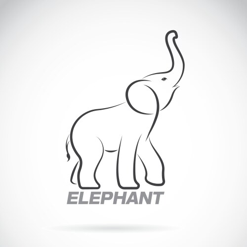 One continuous line drawing big cute elephant Vector Image