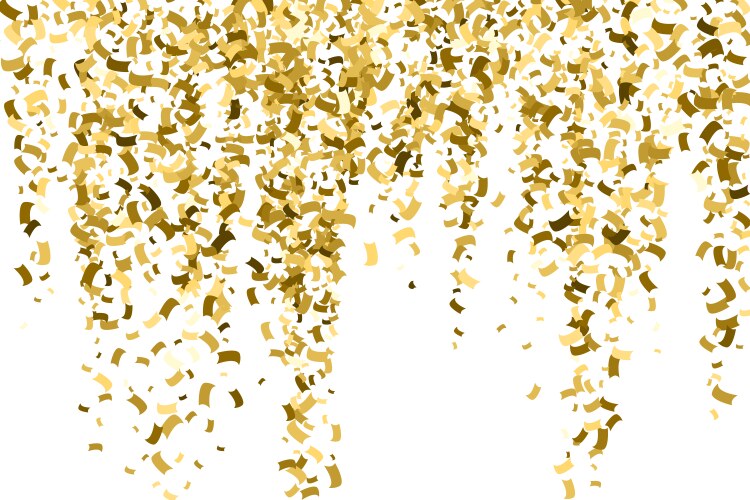 Christmas golden confetti falling shiny glitter Vector Image